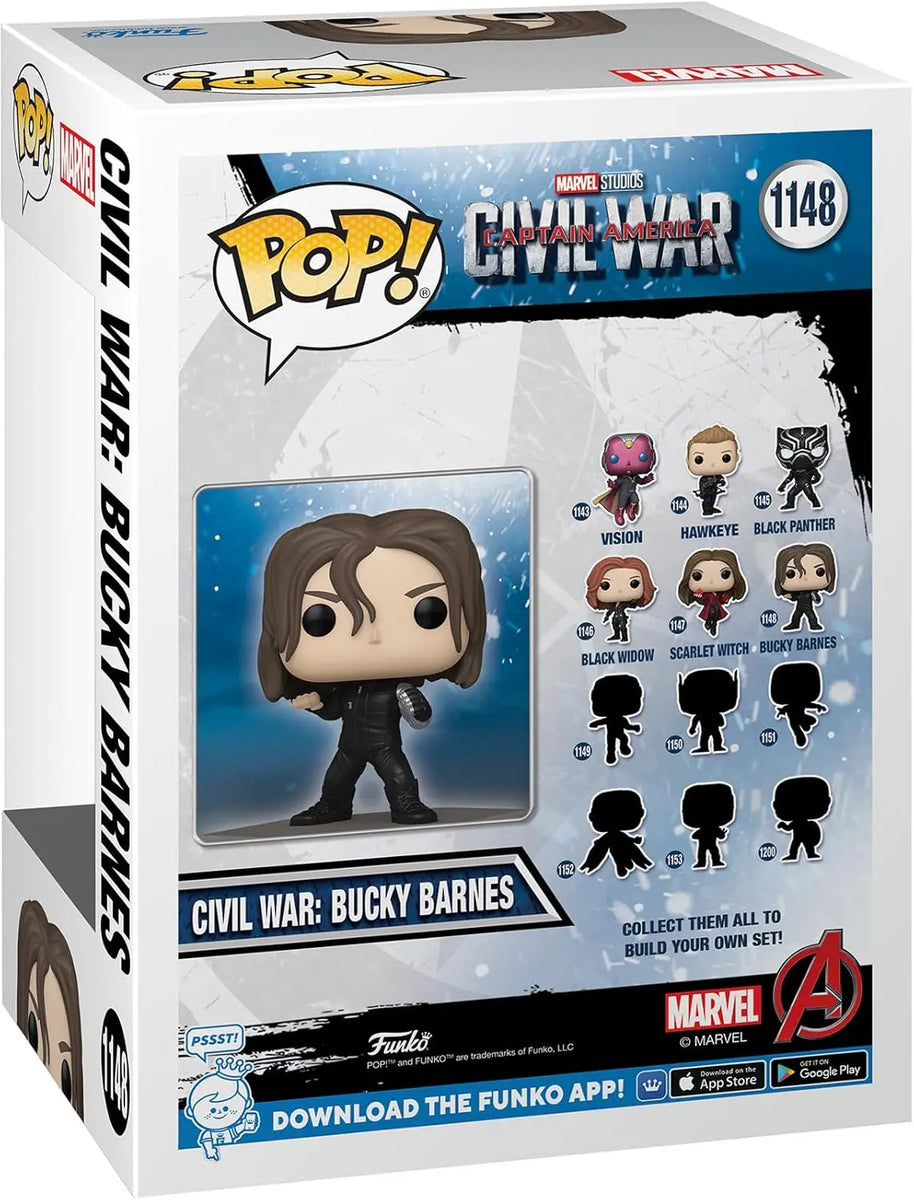 Captain America Civil War: Bucky Barnes Amazon Exclusive Funko Pop Mar – FunkoSpace
